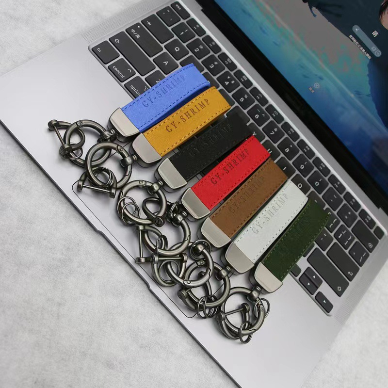 Fashion Leather Car Keychain DIY Anti-lost Phone Number Plate Men Women ...