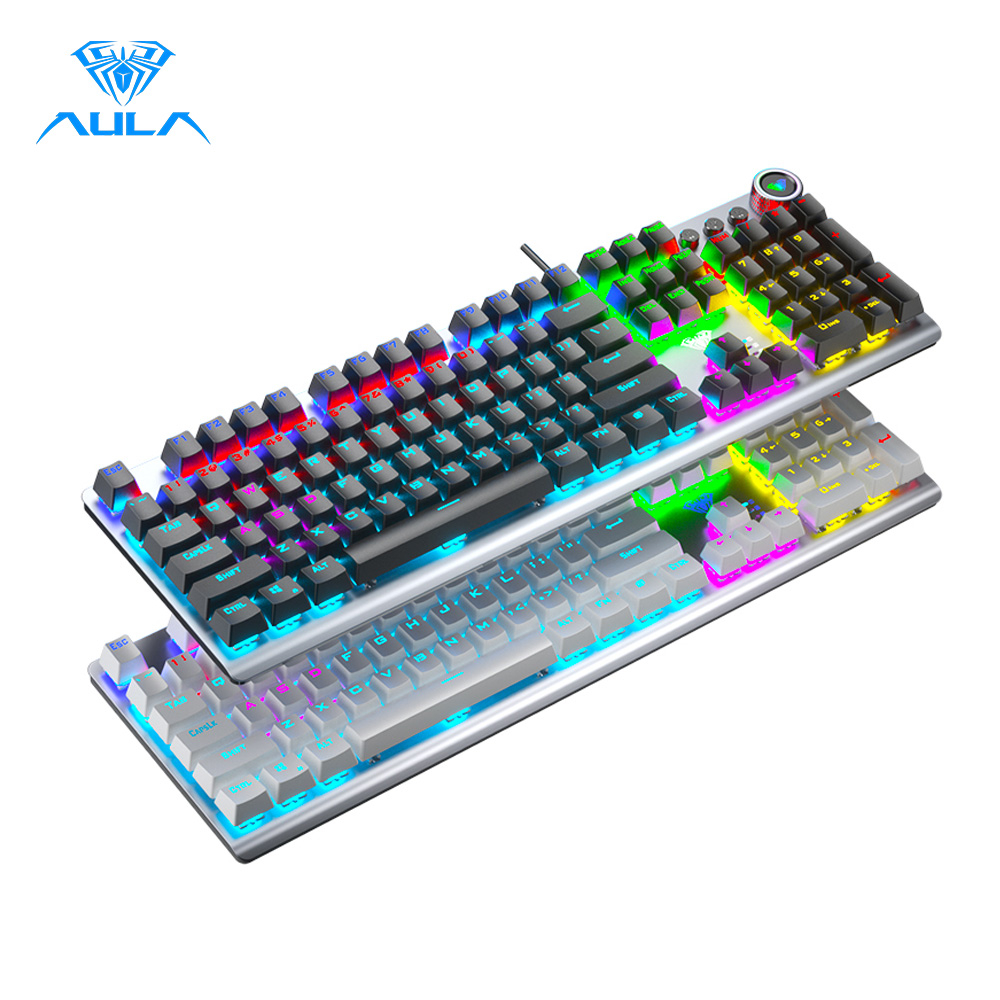 AULA F3018 Dual Touch Switch Mechanical Gaming Keyboard 104 Keys Anti ...