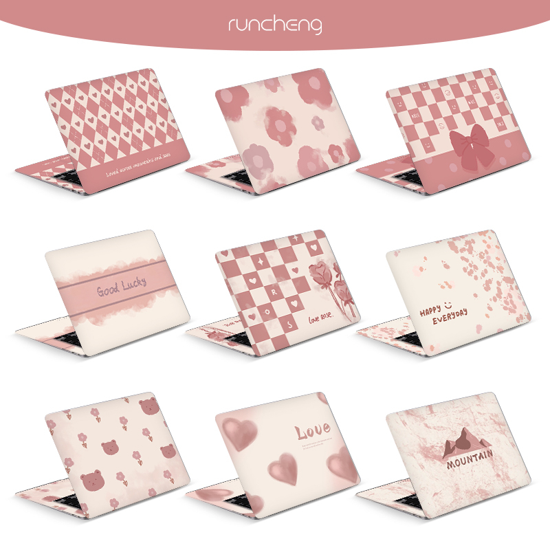 【2pcs】Diy Laptop Cover Sticker Girl Cute Pink Laptop Computer Office ...