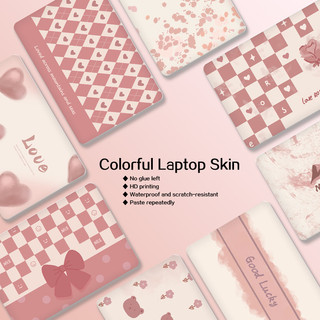 【2pcs】Diy Laptop Cover Sticker Girl Cute Pink Laptop Computer Office ...