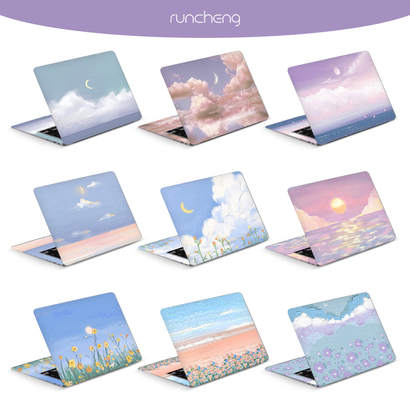 【2pcs】 Diy Sky Landscape Laptop Cover Sticker Beautiful Fresh Laptop ...