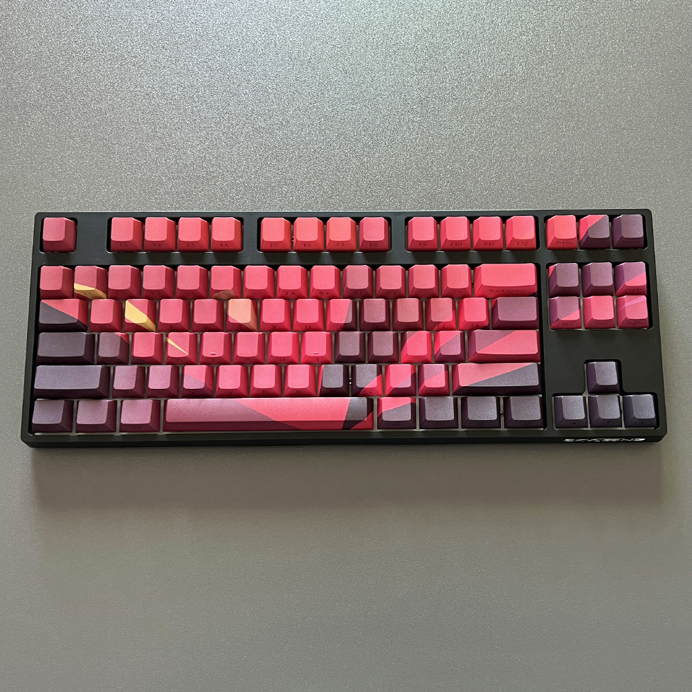 124 Keys Red Radiation Keycap Backlit Side Print Cherry Profile PBT Dye ...