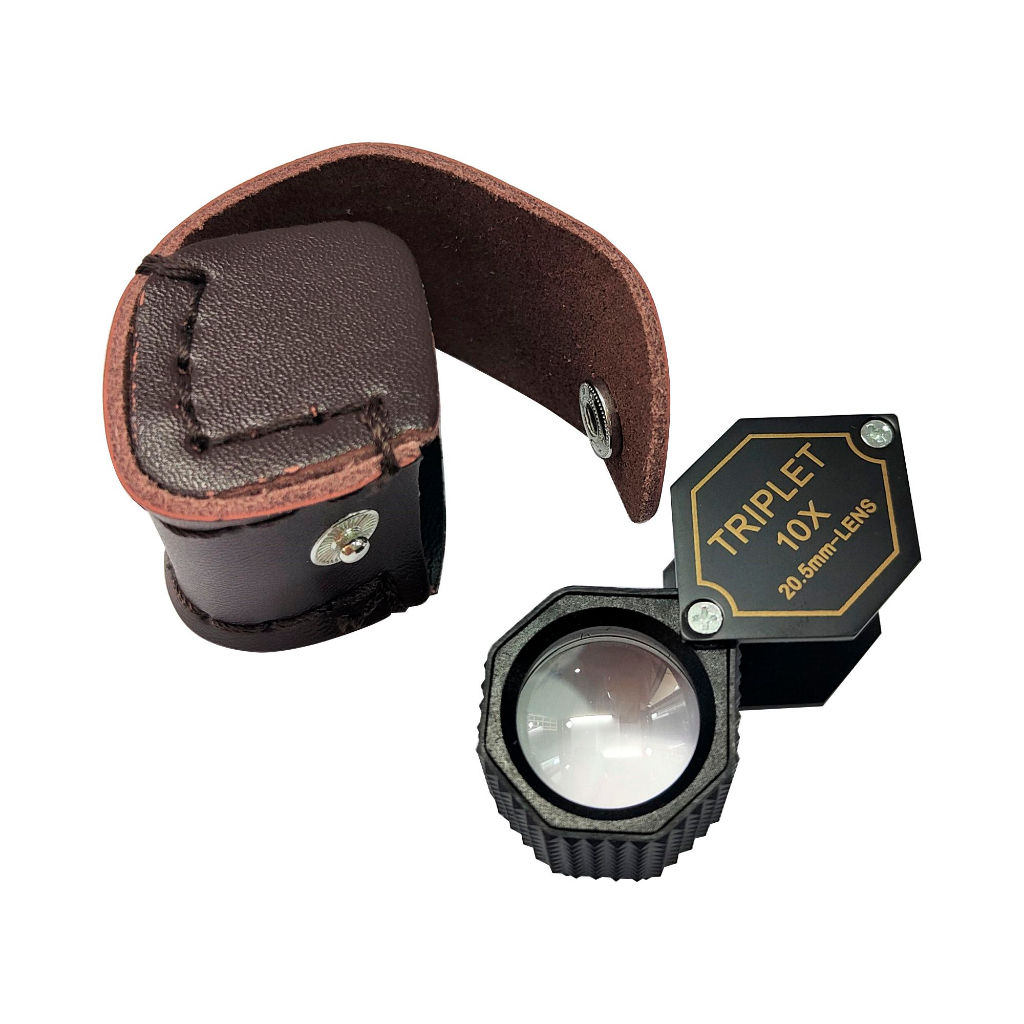 Black 10X Jewelry Hexagonal Loupe Foldable Pocket Magnifier 20.5mm ...