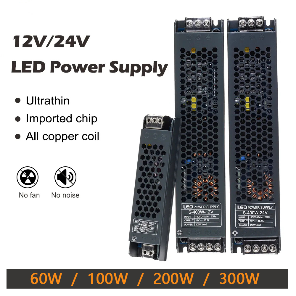 High Quality Ultra Thin LED Lighting Transformers DC 12V 24V Power ...