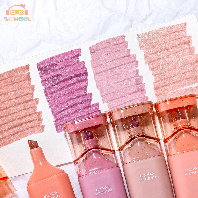 4 Pcs Boxed Fantasy Colorful Flashing Shiny Highlighters Student ...