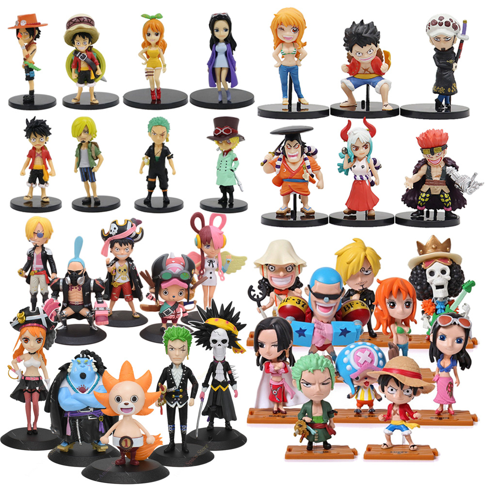 5Pcs/6Pcs/8Pcs/9Pcs/Set Anime One Piece Monkey D Luffy Zoro Ace Sabo ...