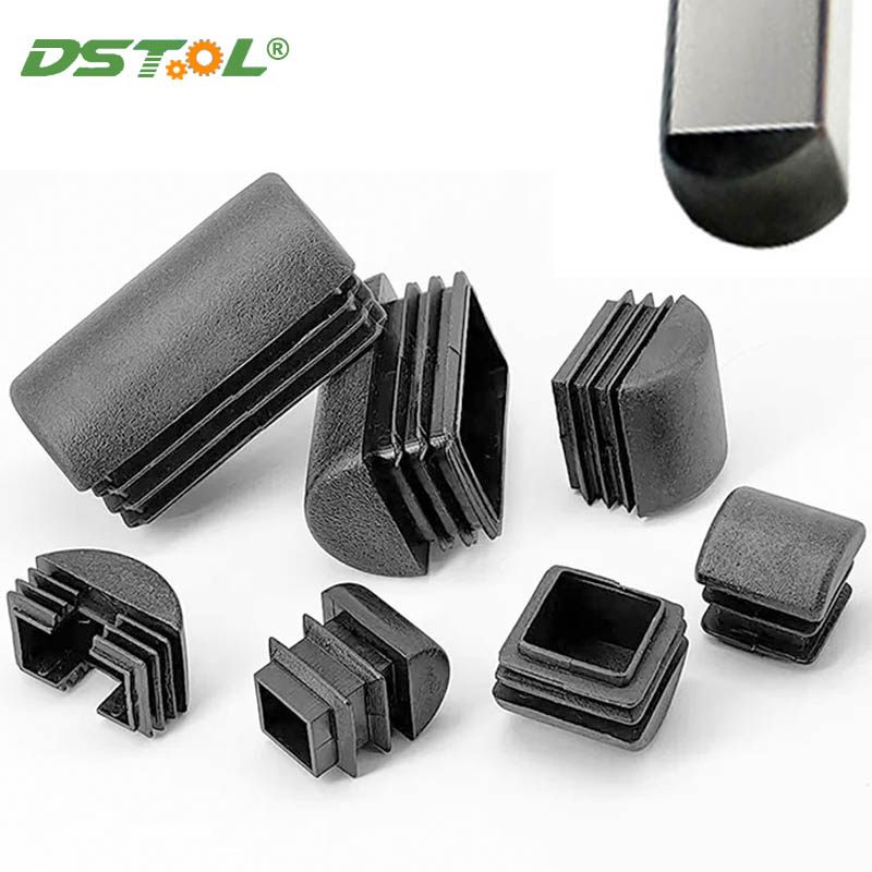 Black Square Plastic Blanking End Cap Tube Pipe Inserts Oval Oblong ...