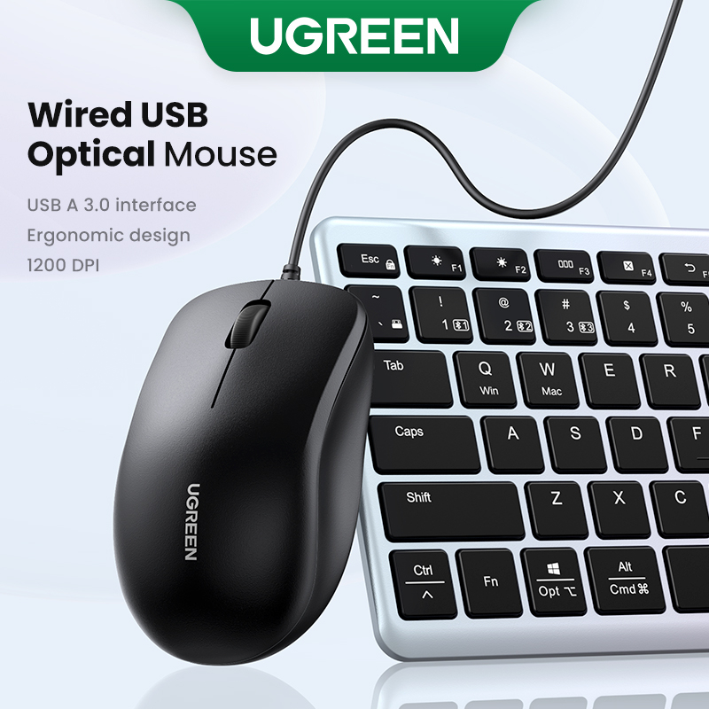 UGREEN Wired Mouse Optical USB 3.0 Mouse 1200 DPI Ergonomic Mouse with ...