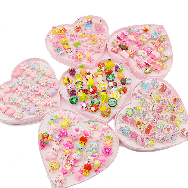 36pcs/Lot Wholesale Child Open Design Resin Candy Flower Finger Rings ...