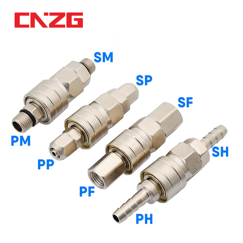 Pneumatic Quick Connector Self-locking Compressor Plugs PP/SP/PM/SM/PH/SH/PF Air Compressor ...