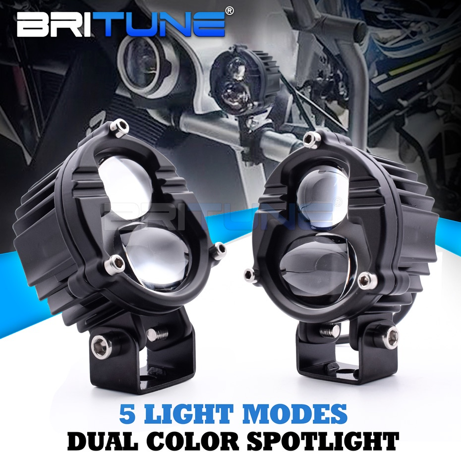 Britune LED Laser Light For Motorcycle Car 5 Modes Dual Beam Spotlight ...