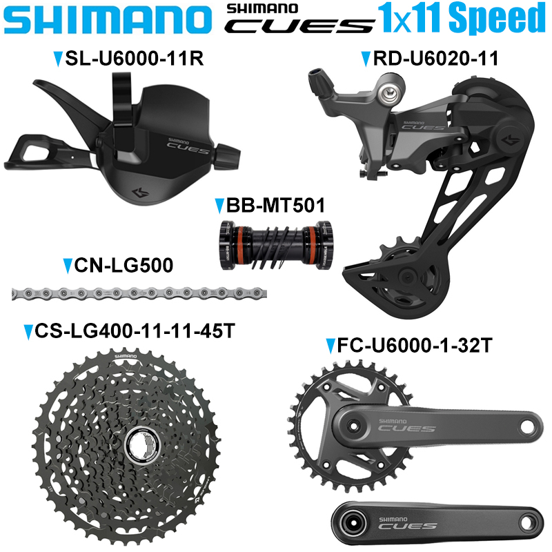 Shimano Cues U6000 1x11 Speed Groupset SL-U6000-11R RD-U6000 CS-LG400-11 CN-LG500 FC-U6000 BB ...