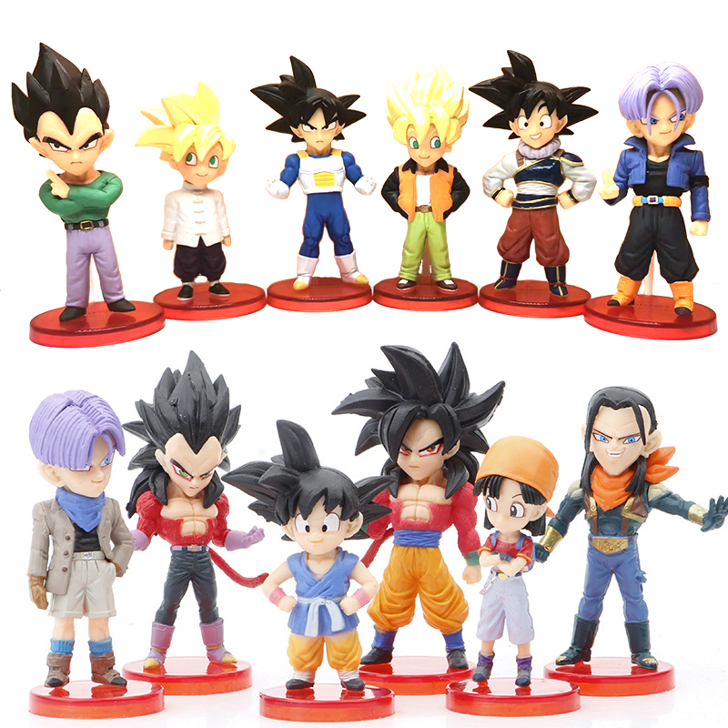 6pcs/kit Dragon Ball Son Goku Vegeta Action Figures Trunks Kakarotto ...