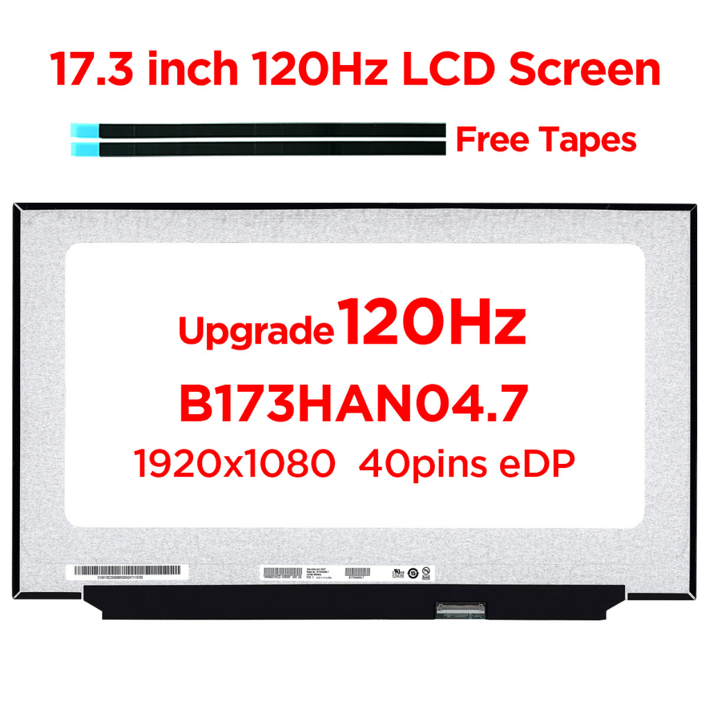 17.3" 120Hz Laptop Screen B173HAN04.7 fit NV173FHM-NX1 for ASUS FX705 ...