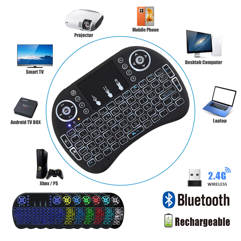 i8 Wireless Bluetooth Mini Keyboard Mouse 2.4GHz Wireless Keyboard with ...