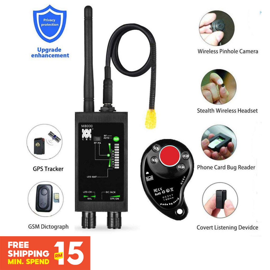 M8000 Radio Anti-Spy Detector GSM RF Signal Auto Tracker Detectors GPS ...
