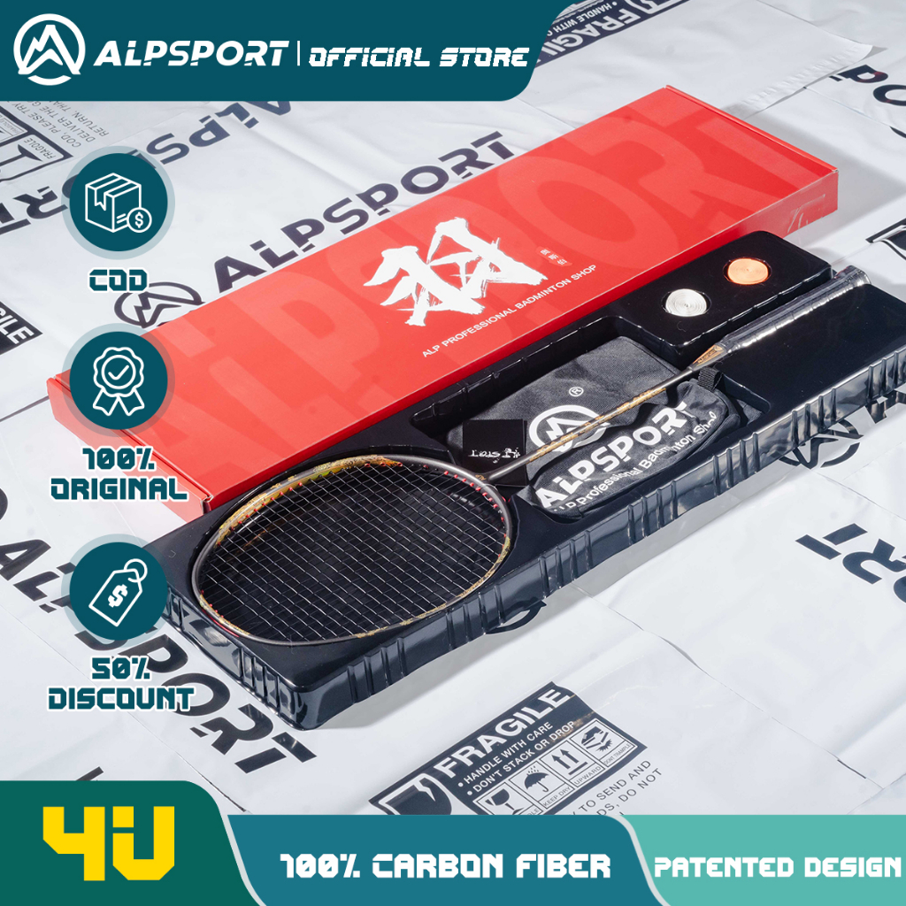 Alpsport Taj 4u 10u G5 Max 35 Lbs Badminton Racket Golden Dragon ...