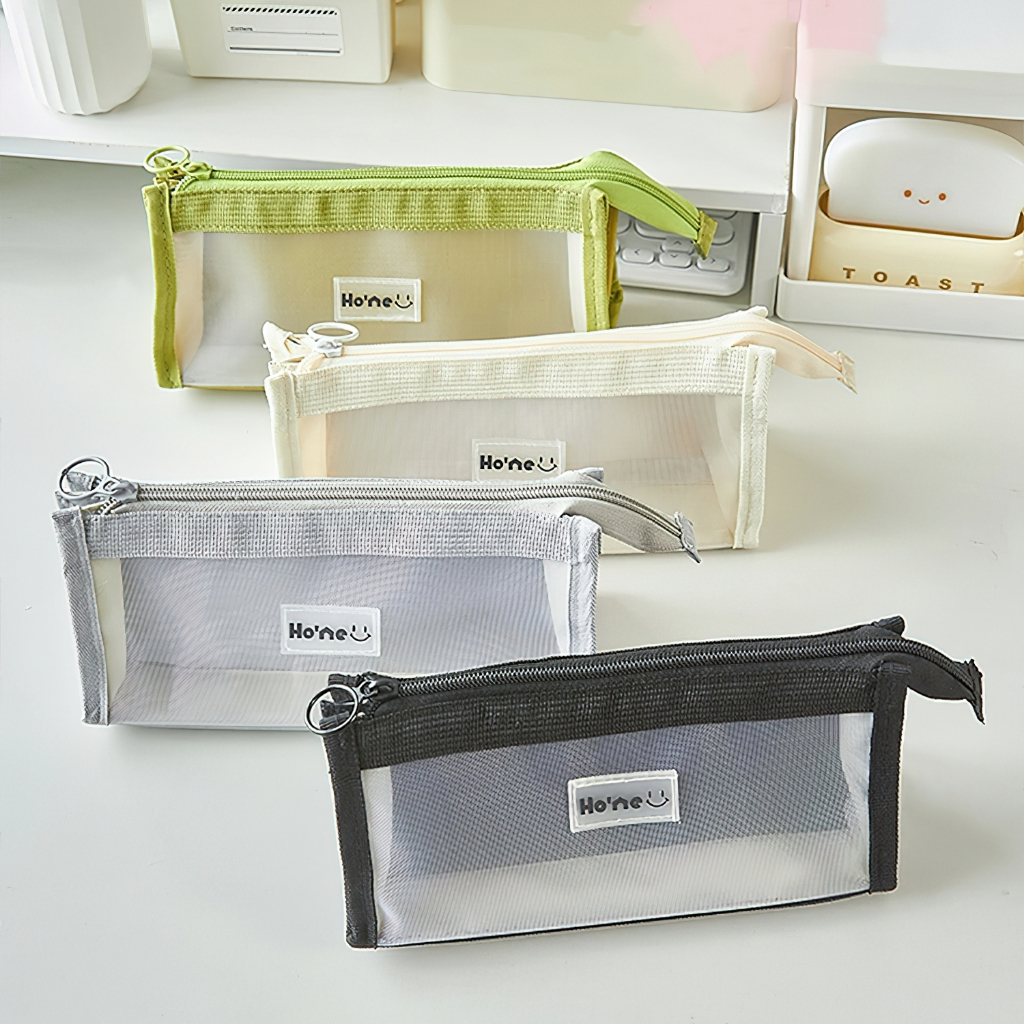 Penlab Transparent 3 Layer Mesh Pencil Bag Pen Case Triangle Shape ...