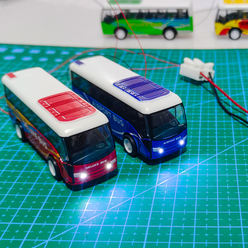 Simulation Luminous Bus Model 12V ABS Vehicle Kid Toys Cars Building ...