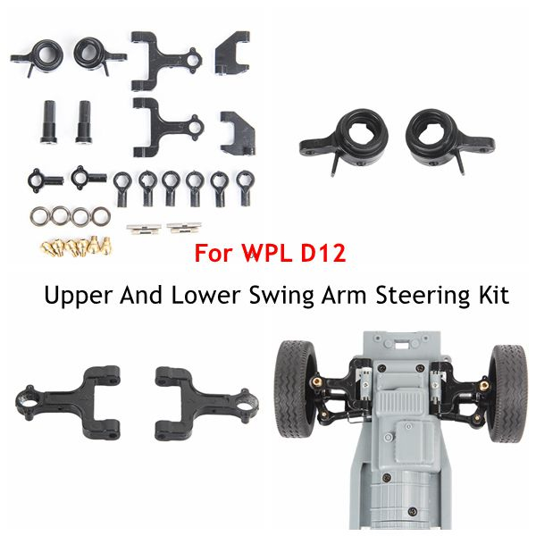 RC Car Upper And Lower Swing Arm Steering Kit Metal Upgrade Accessories ...