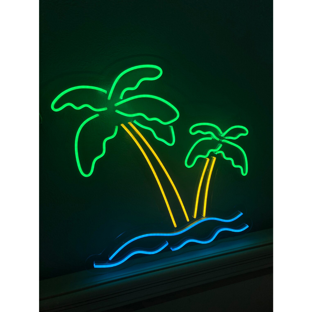 Palm Tree Neon Sign, Beach House Neon Sign, Palm Leaf Neon Light, Miami ...