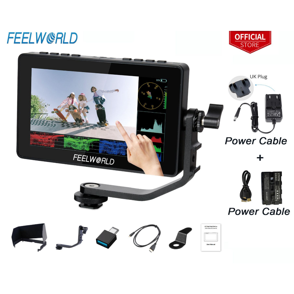 FEELWORLD F5 Prox 5.5 Inch 1200NIT Touch Screen DSLR Camera Field ...