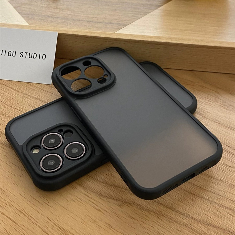 Matte Clear Black Phone Case For iPhone 14 15 16 11 12 13 17 Pro Max 15 ...