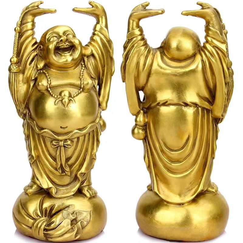 Brass Laughing buddha hands up buddha lcuky charm | Shopee Philippines