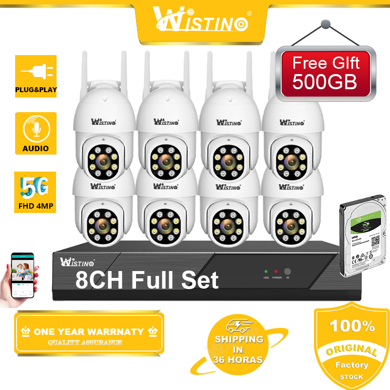 Wistino FHD 6MP CCTV System 8CH NVR Kit Wireless P2P Outdoor IR Night ...
