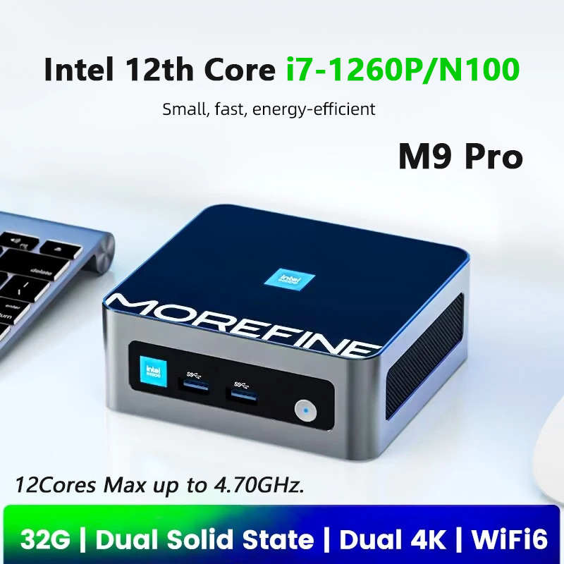 Morefine M9 Pro Intel 12th Core Mini Computer Gamer i7 1260P N100 NVME ...