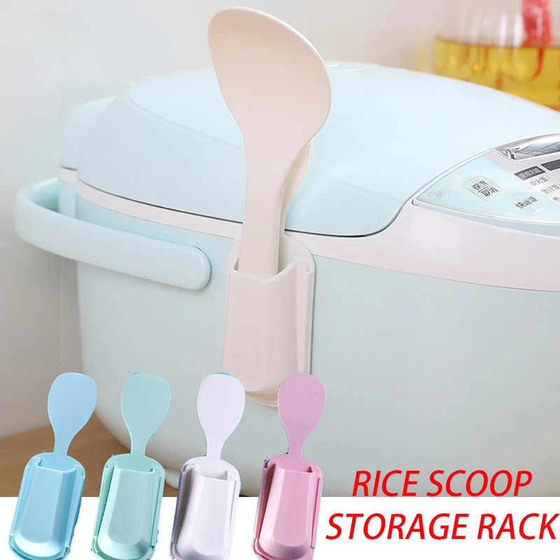 Rice Spoon Storage Rack Wall mounted storage rack Strong transparent ...