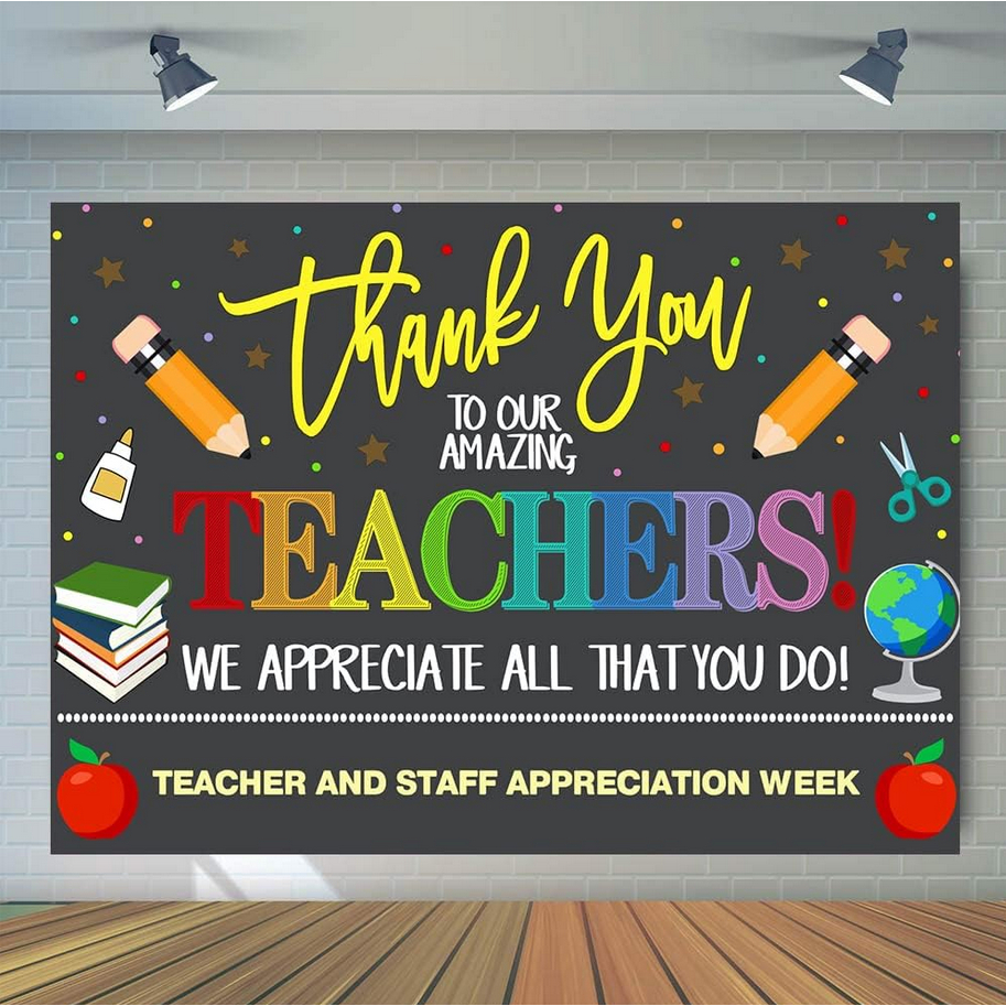 7x5ft Teacher Appreciation Week Backdrop Banner Thank You Teachers ...