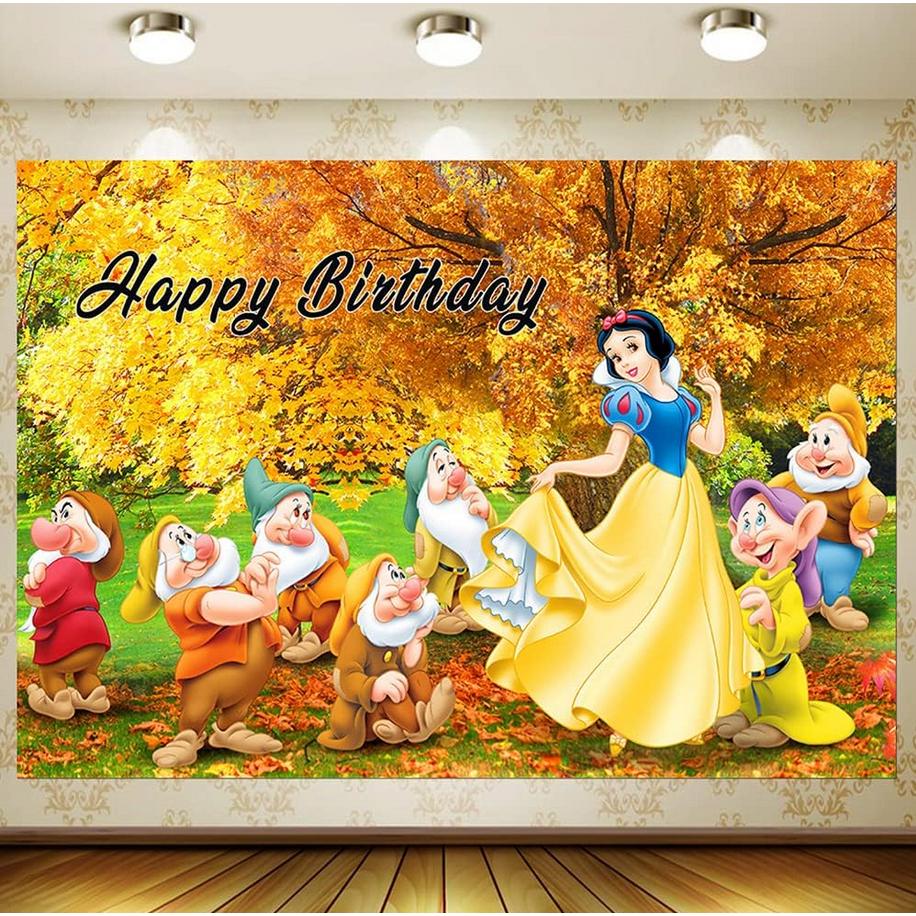 7x5ft Snow White and The Seven Dwarfs Photography Backdrop Girls ...