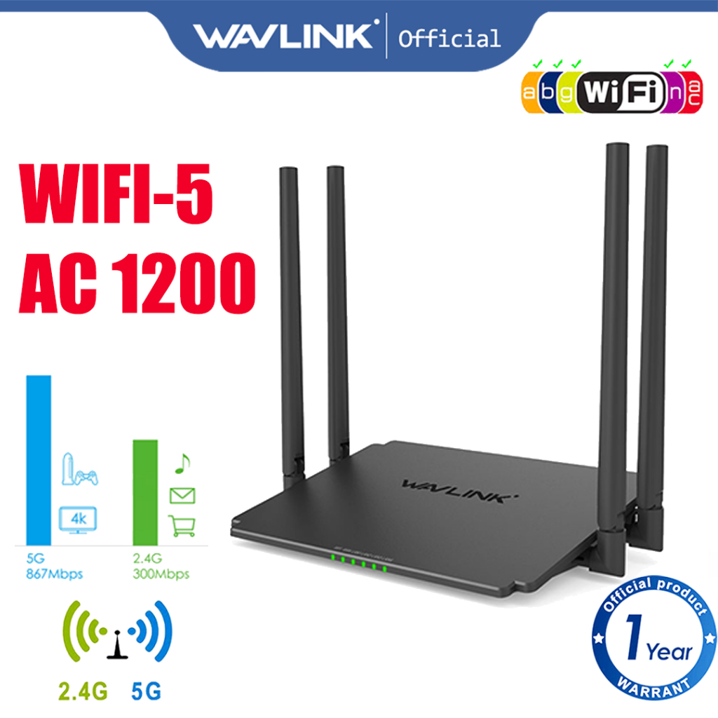 Wavlink AC1200 WIFI 5 Dual Band Smart Wi-Fi Router AP Reapter UP To 64 ...