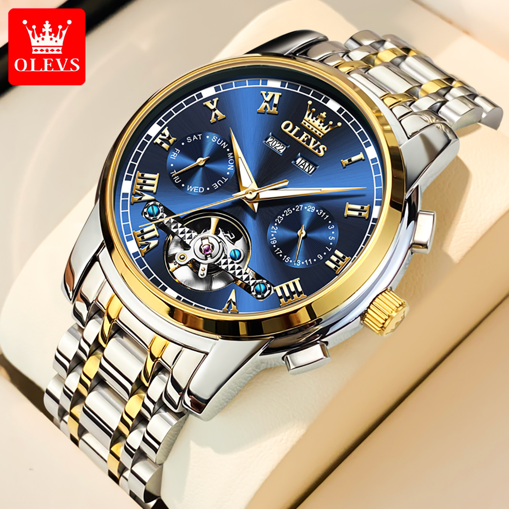 OLEVS Automatic Watch For Men Waterproof Original Gold Authentic ...