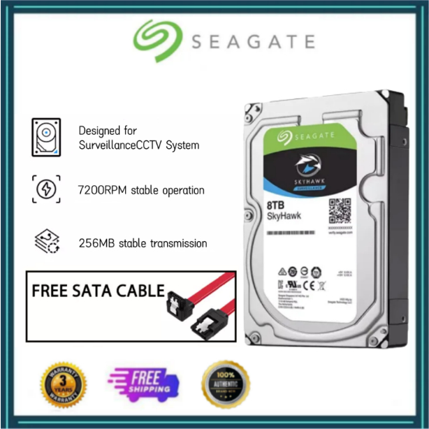 New Seagate Skyhawk 8TB CCTV Surveillance Hard Disk Drive HDD | Shopee ...