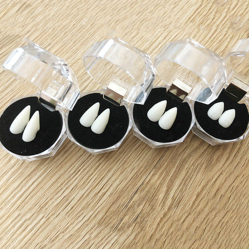 1Pair Elf Ears Halloween False Ears Cosplay Props Teeth Fangs Vampire ...