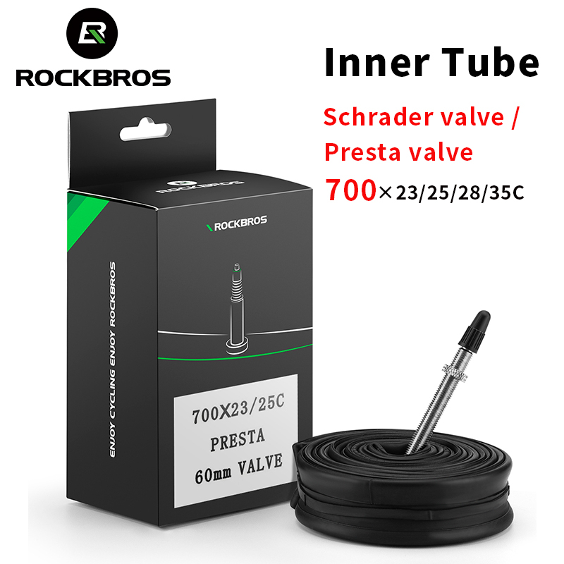 Rockbros Bike Inner Tube 700C Presta Valve Schrader Valve Bicycle Tyre Ultra-light Durable Inner ...