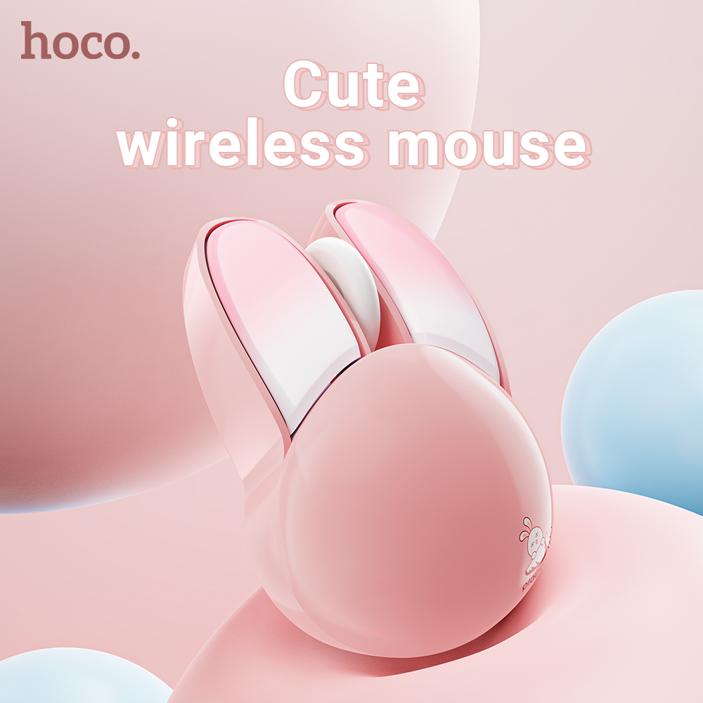 HOCO Original M6 Cute Rabbit Ear Silent Wireless Mouse for Laptop Tablet Notebook with Battery ...