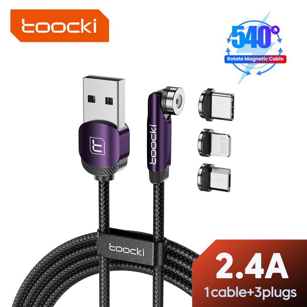 Toocki 540 Degree Rotation Magnetic Cable Micro USB Type C Cable Fast ...