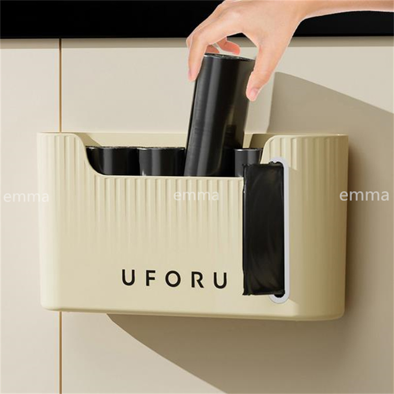 Kitchen Garbage Bag Storage Box Wall-mounted Plastic Bag Collection Box ...