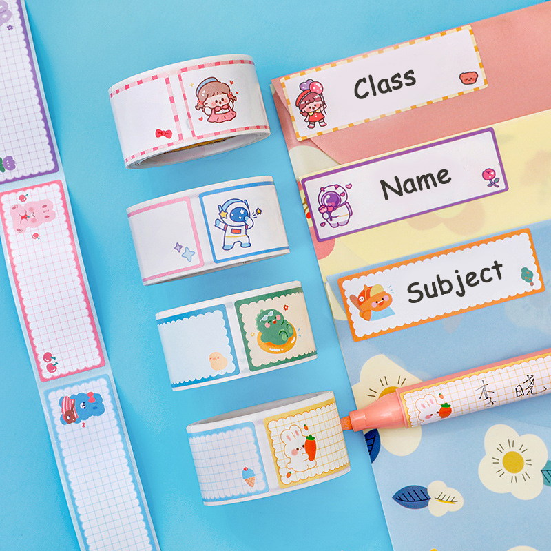 Student cartoon tape name stickers Creative multifunctional index ...