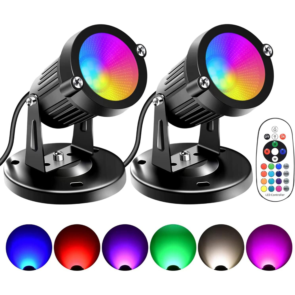 LED Spot Lights Indoor 6W RGBW Color Changing Up Lights Indoor Remote ...