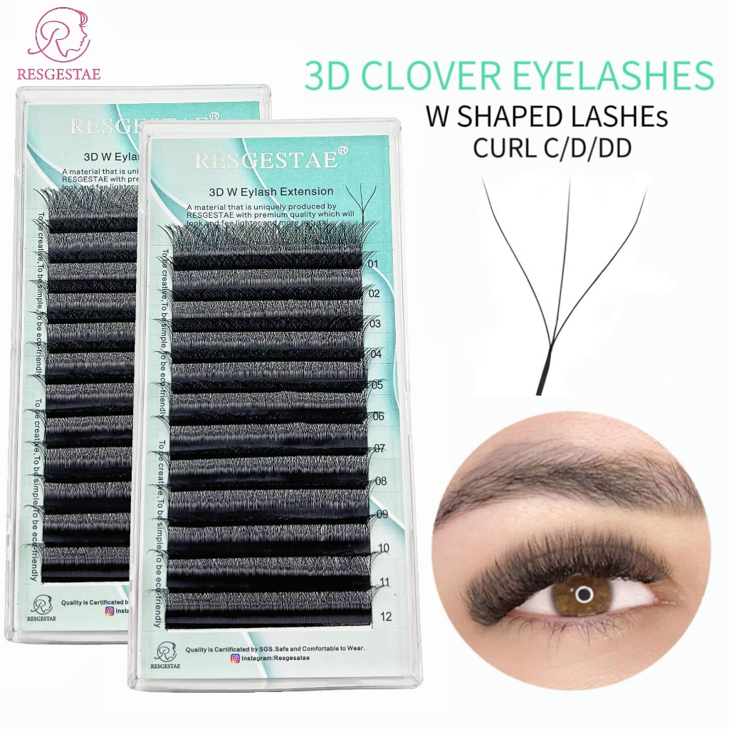 3D Clover Eyelash Extensions Premade Thick Eyelashes Y Shaped Eyelash ...