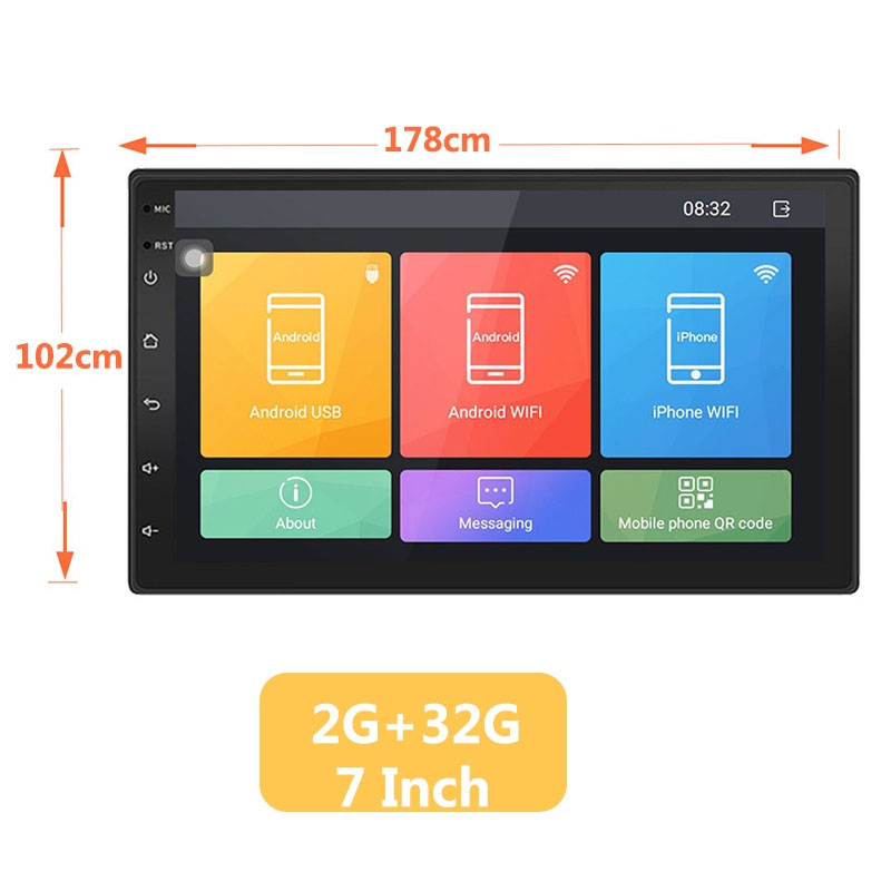 (2GB+32GB)7 9 10 Inch Android 12 Car Stereo Multimedia Player Universal ...