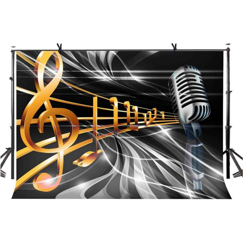 7x5ft Dream Music Photography Backdrop Dream Music Symbol Microphone ...