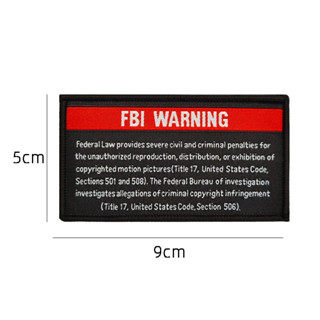 18+limited Level FBI Warning Velcro Badge Connotation Small Movie Head ...