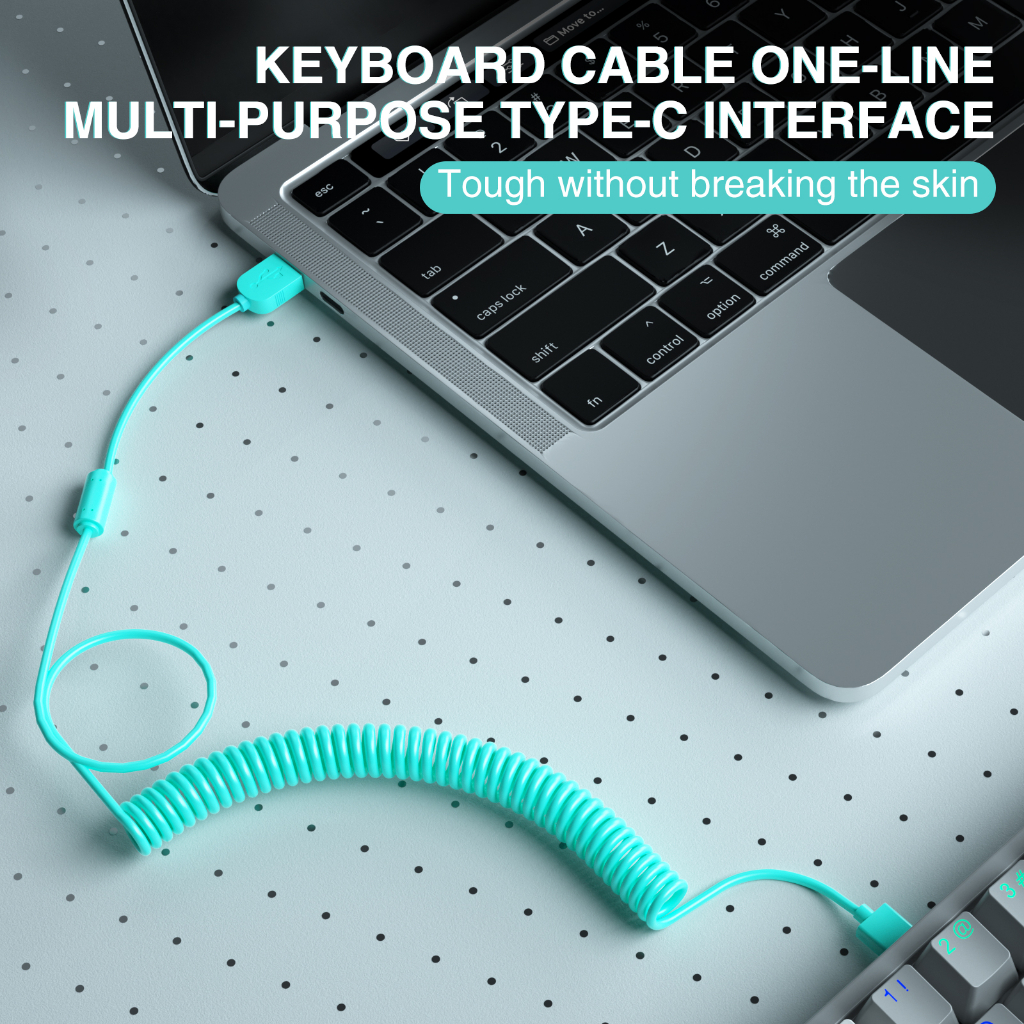 AULA Type C Coiled Cable Wire Keyboard Cable Connector USB Type C ...