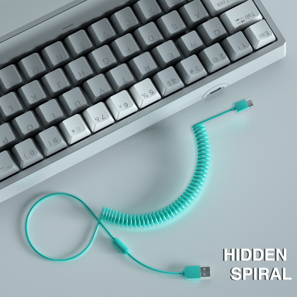 AULA Type C Coiled Cable Wire Keyboard Cable Connector USB Type C ...