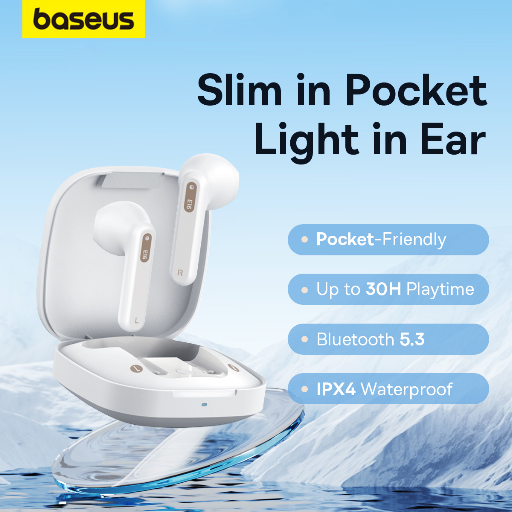 Baseus E16 True Wireless Earbuds TWS Bluetooth 5.3 with IPX4 Waterproof ...
